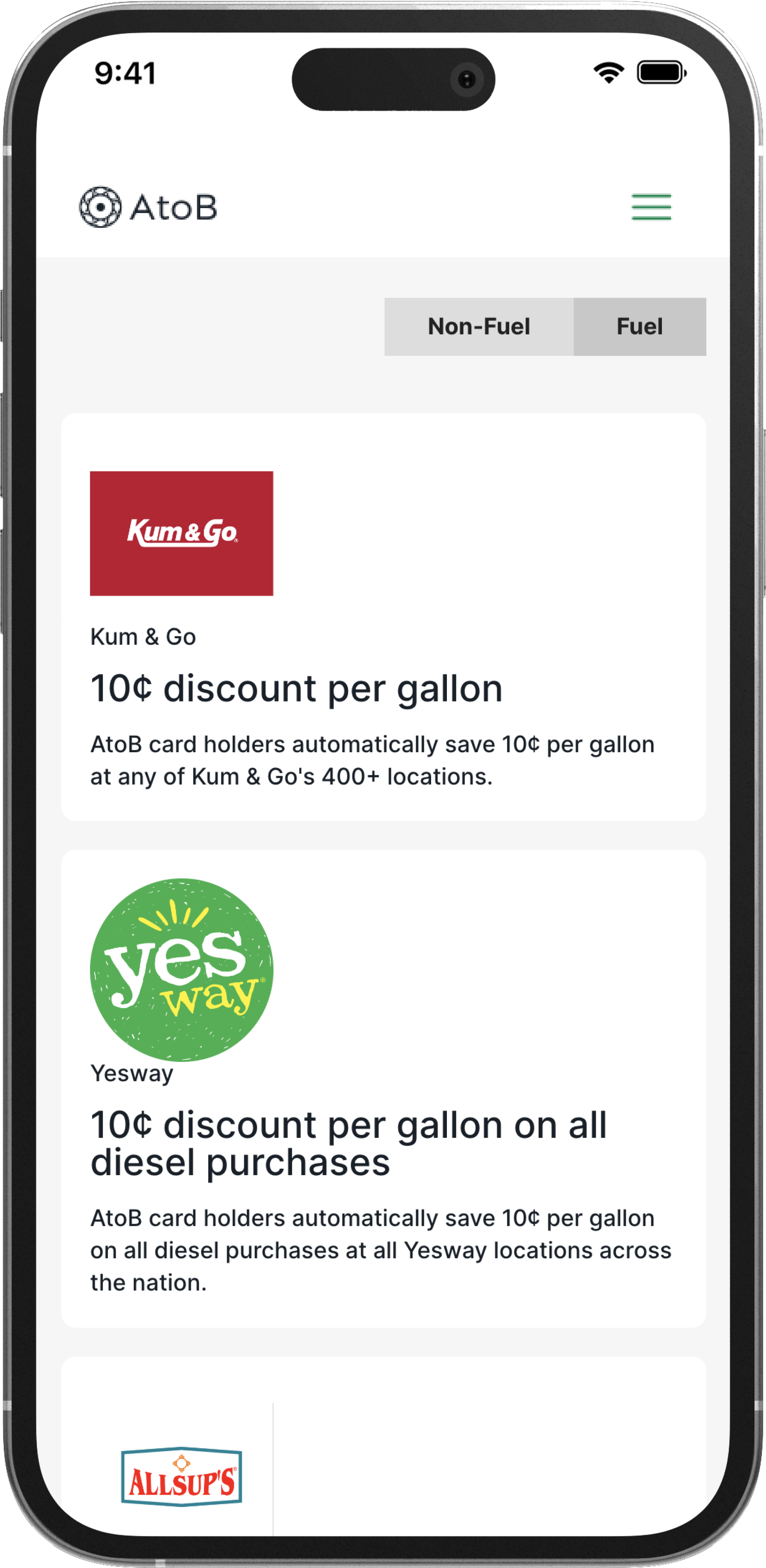 Cota Systems X AtoB Fuel Card